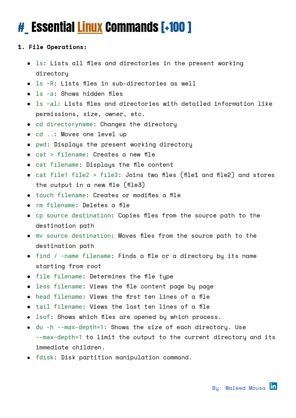 100+ Essential Linux Commands Cheat Sheet