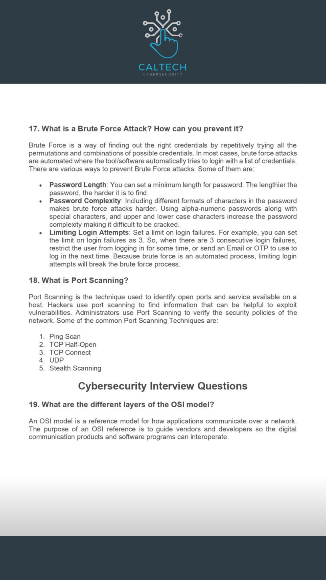 Top 50 Cybersecurity Interview Questions Cheat Sheet