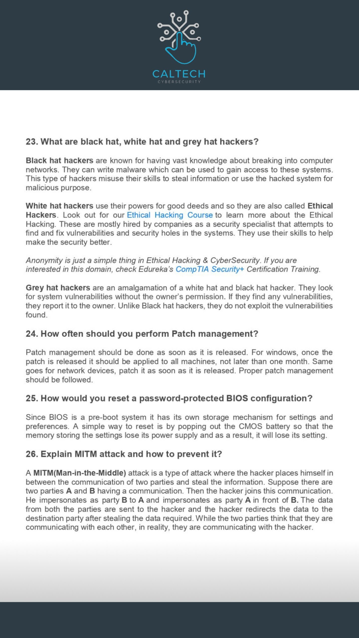 Top 50 Cybersecurity Interview Questions Cheat Sheet