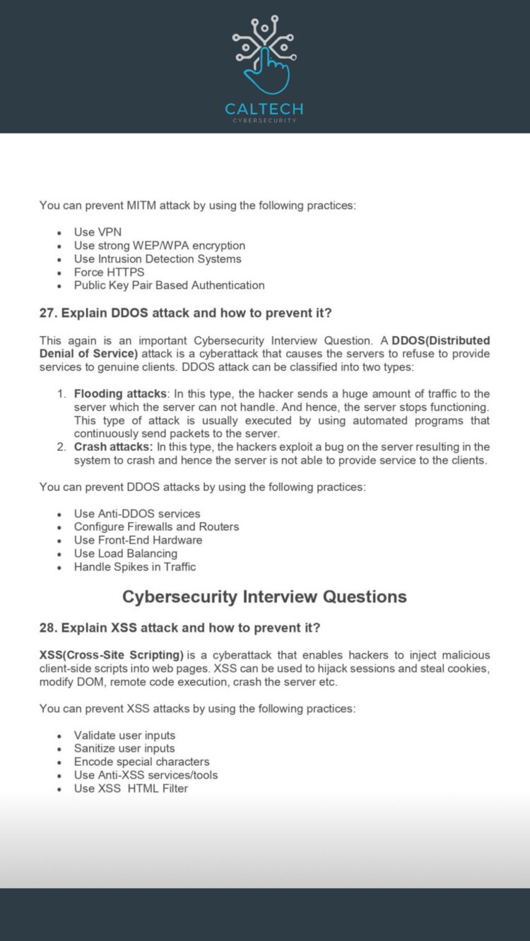 Top 50 Cybersecurity Interview Questions Cheat Sheet