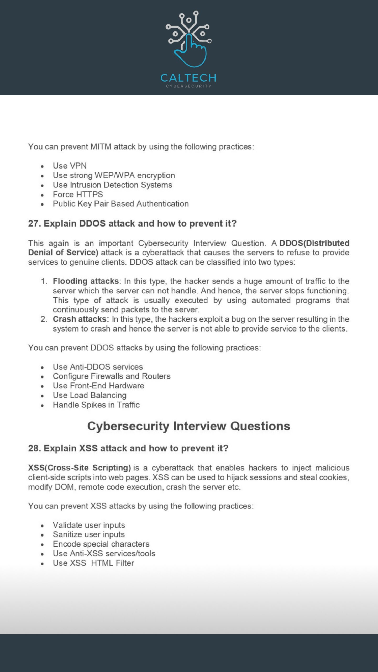 Top 50 Cybersecurity Interview Questions Cheat Sheet