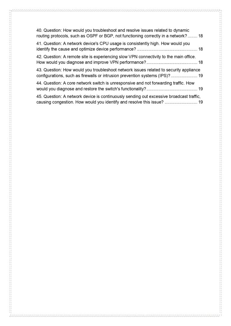 Troubleshooting Core Routing and Switching Issues Q&A PDF