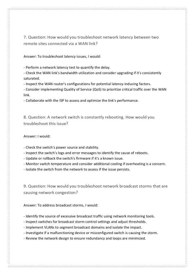 Troubleshooting Core Routing and Switching Issues Q&A PDF