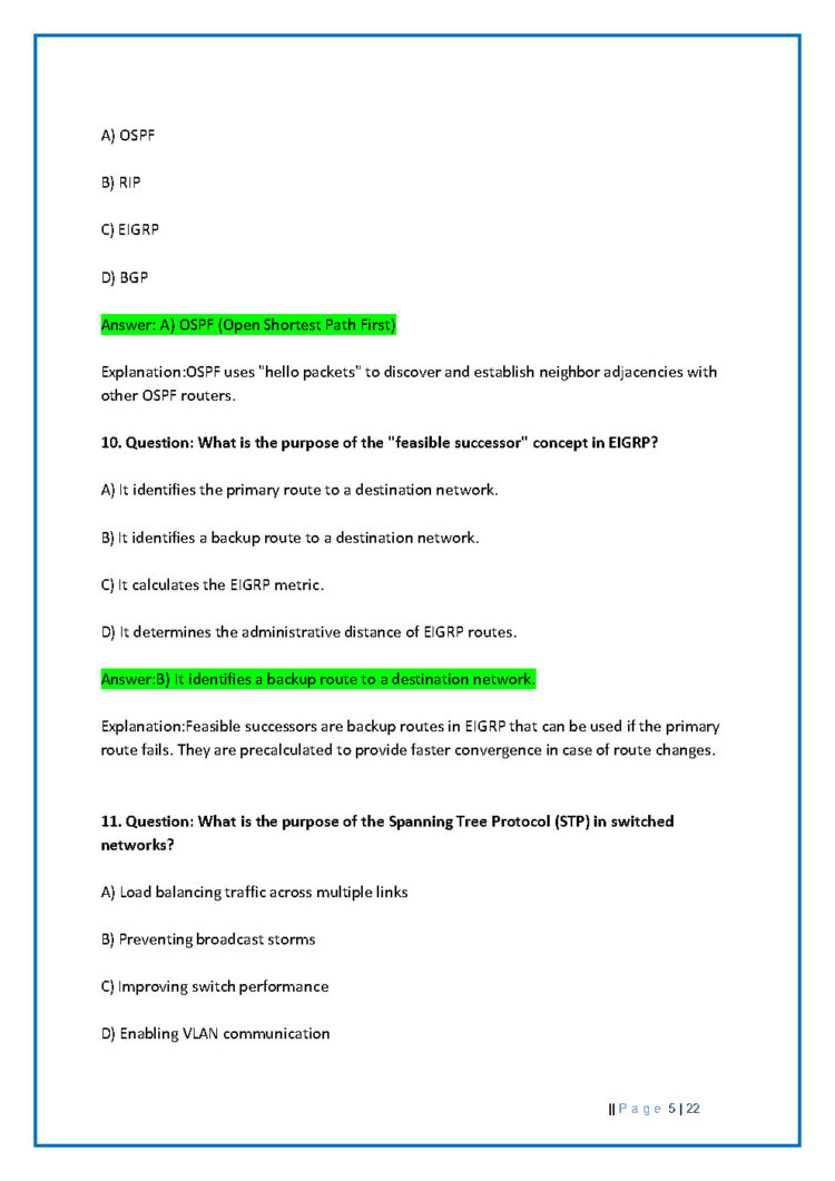 50 MCQ Questions And Answers with Explanation CCNP PDF