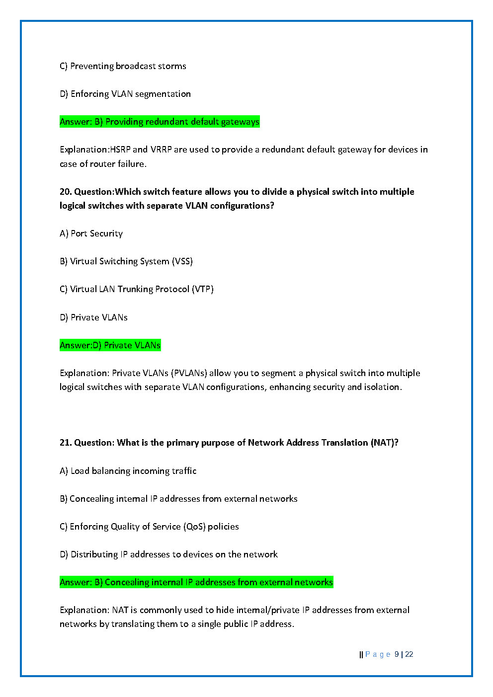 50 MCQ Questions And Answers with Explanation CCNP PDF