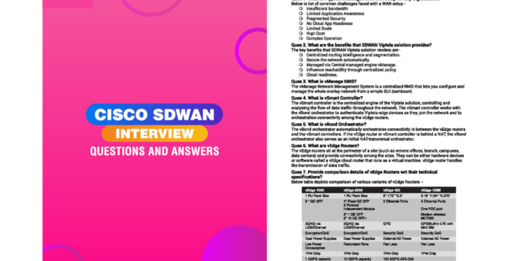 Cisco SDWAN Interview Questions and Answers PDF