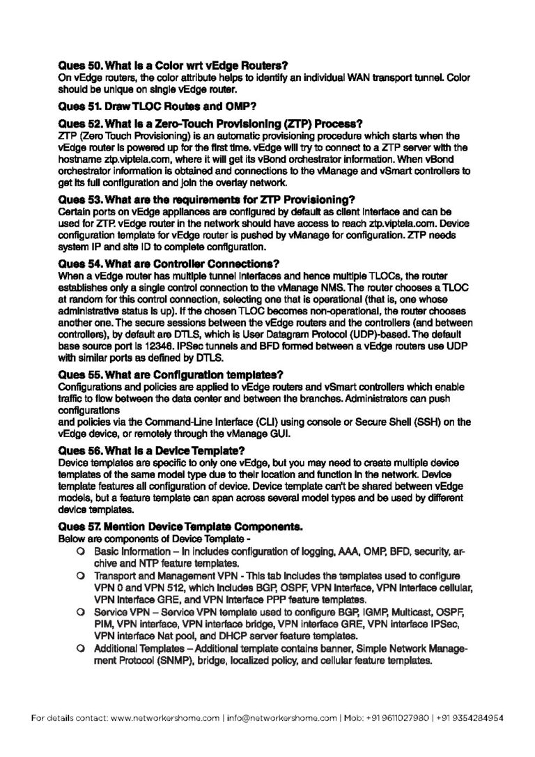 Cisco SDWAN Interview Questions and Answers PDF – it.connect4techs.com