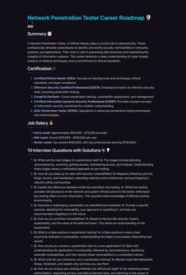 Cyber Security Career Roadmap - it.connect4techs.com