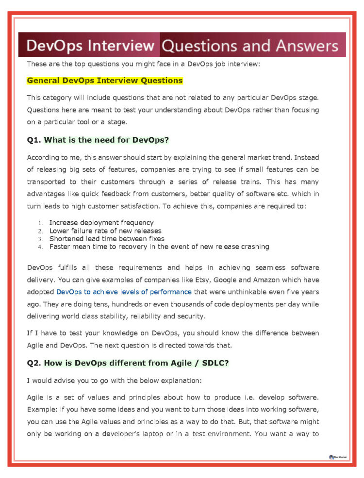 DevOps Interview Questions and Answers PDF