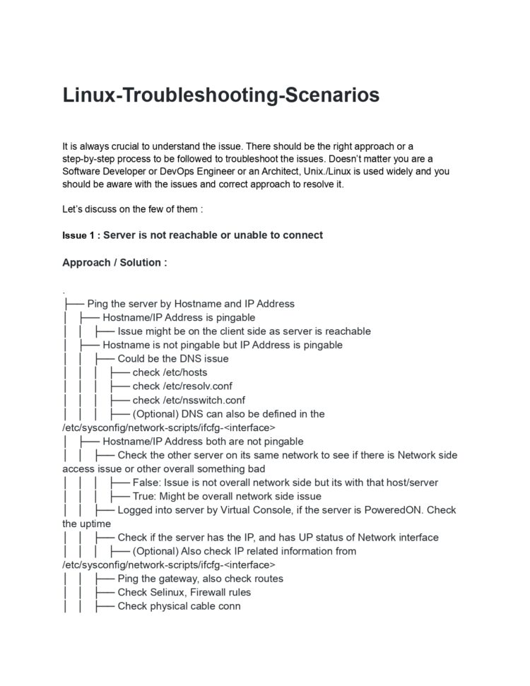 Linux Troubleshooting Scenarios: A Comprehensive Guide (PDF) – it.connect4techs.com
