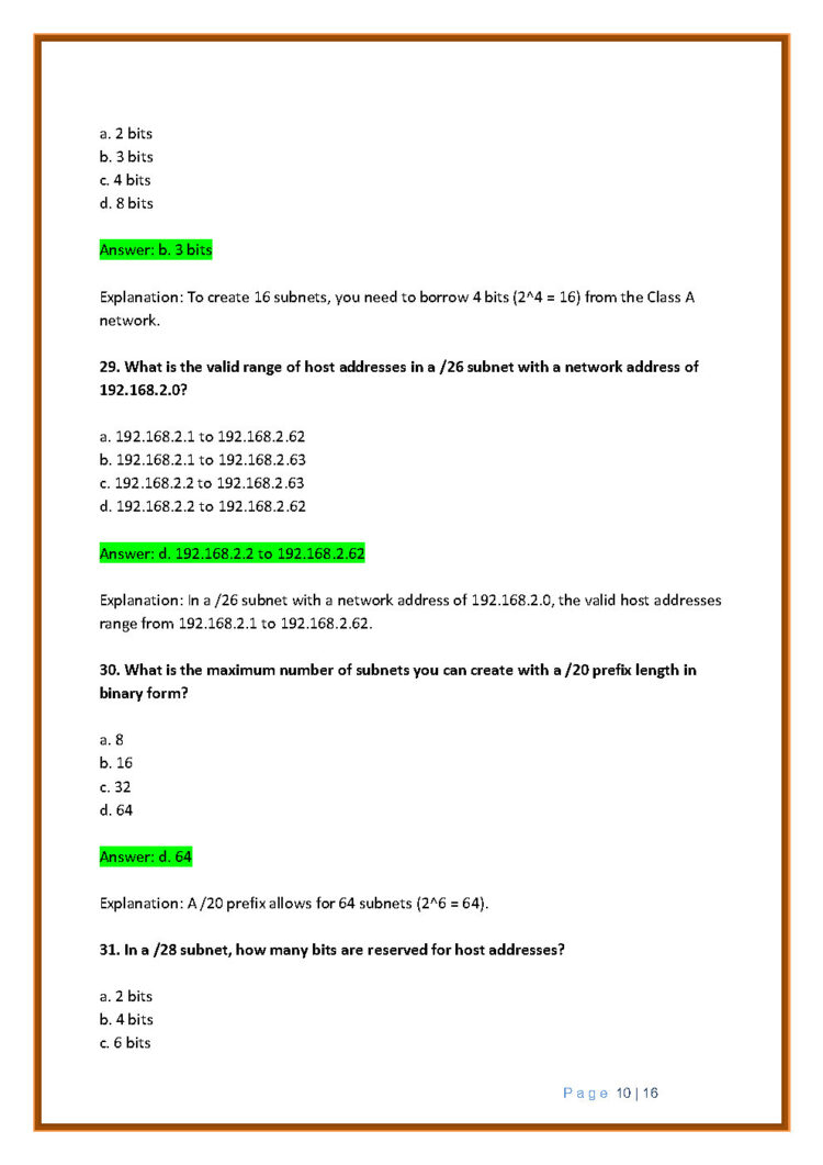 Master the Art of Subnetting: 45 Practice Questions PDF