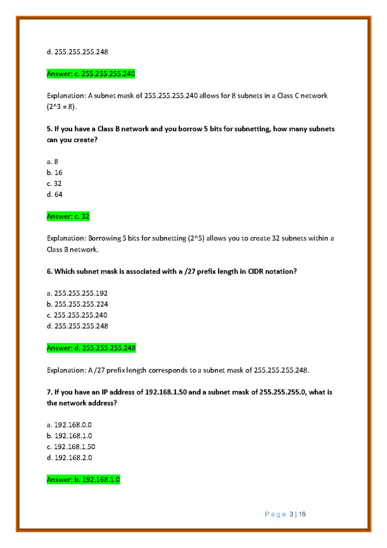 Master the Art of Subnetting: 45 Practice Questions PDF