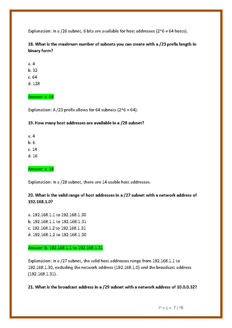 Master the Art of Subnetting: 45 Practice Questions PDF