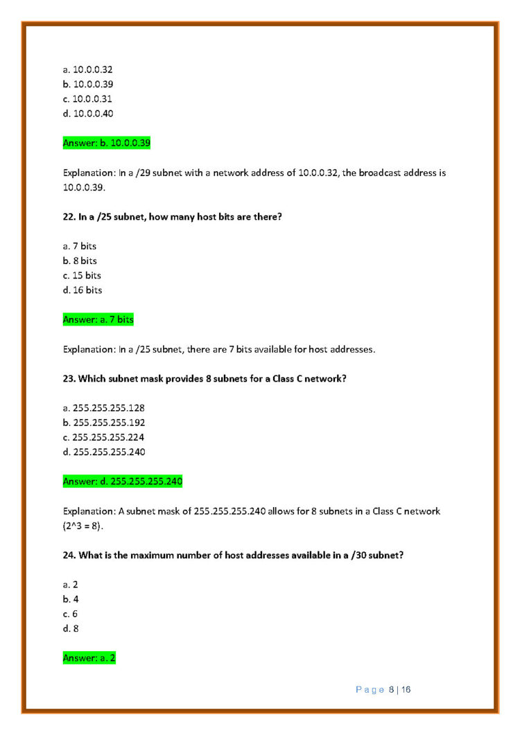 Master the Art of Subnetting: 45 Practice Questions PDF