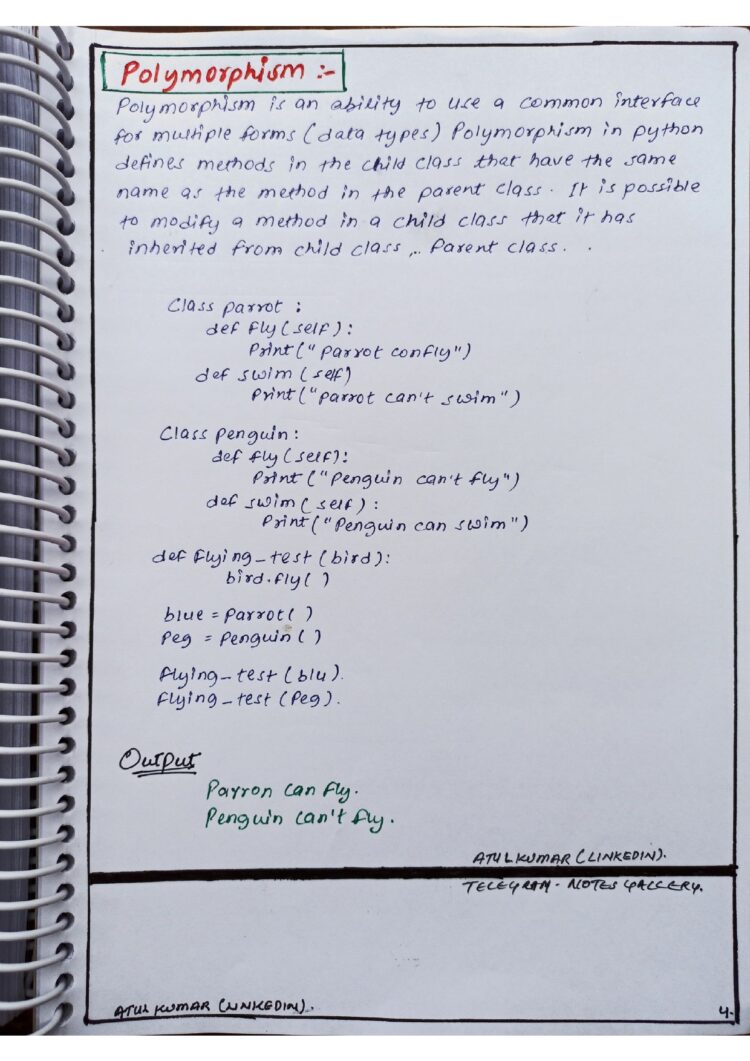 OOPs in Python with Handwritten Notes (PDF)