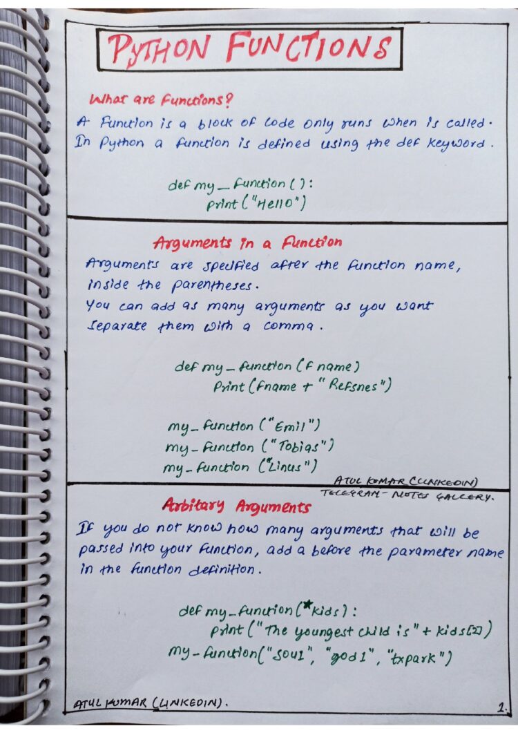 OOPs in Python with Handwritten Notes (PDF)