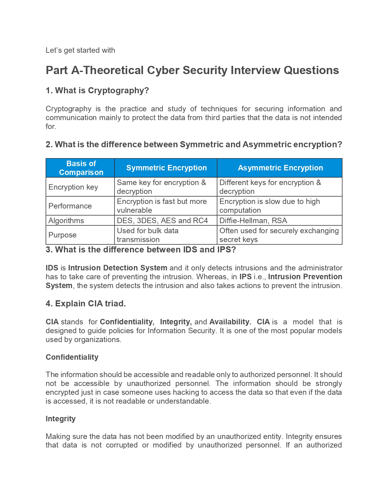 Top 50 Cyber Security Interview Questions