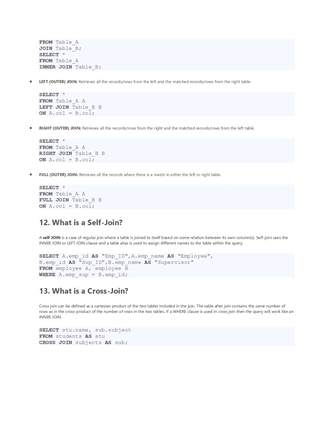 DBMS and SQL Questions and Answers PDF - Connect4techs