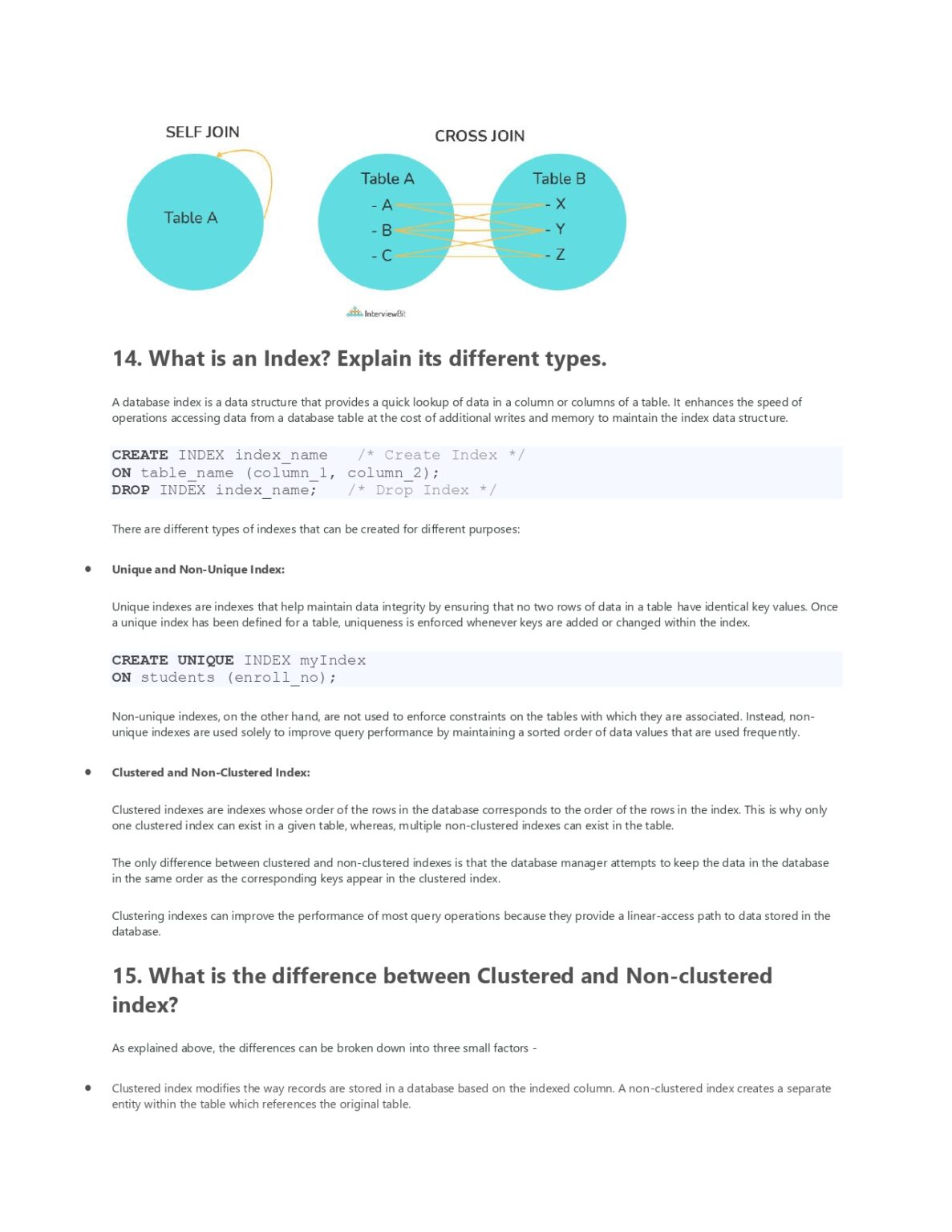 DBMS and SQL Questions and Answers PDF - Connect4techs