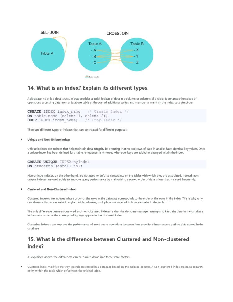 DBMS and SQL Questions and Answers PDF - Connect4techs