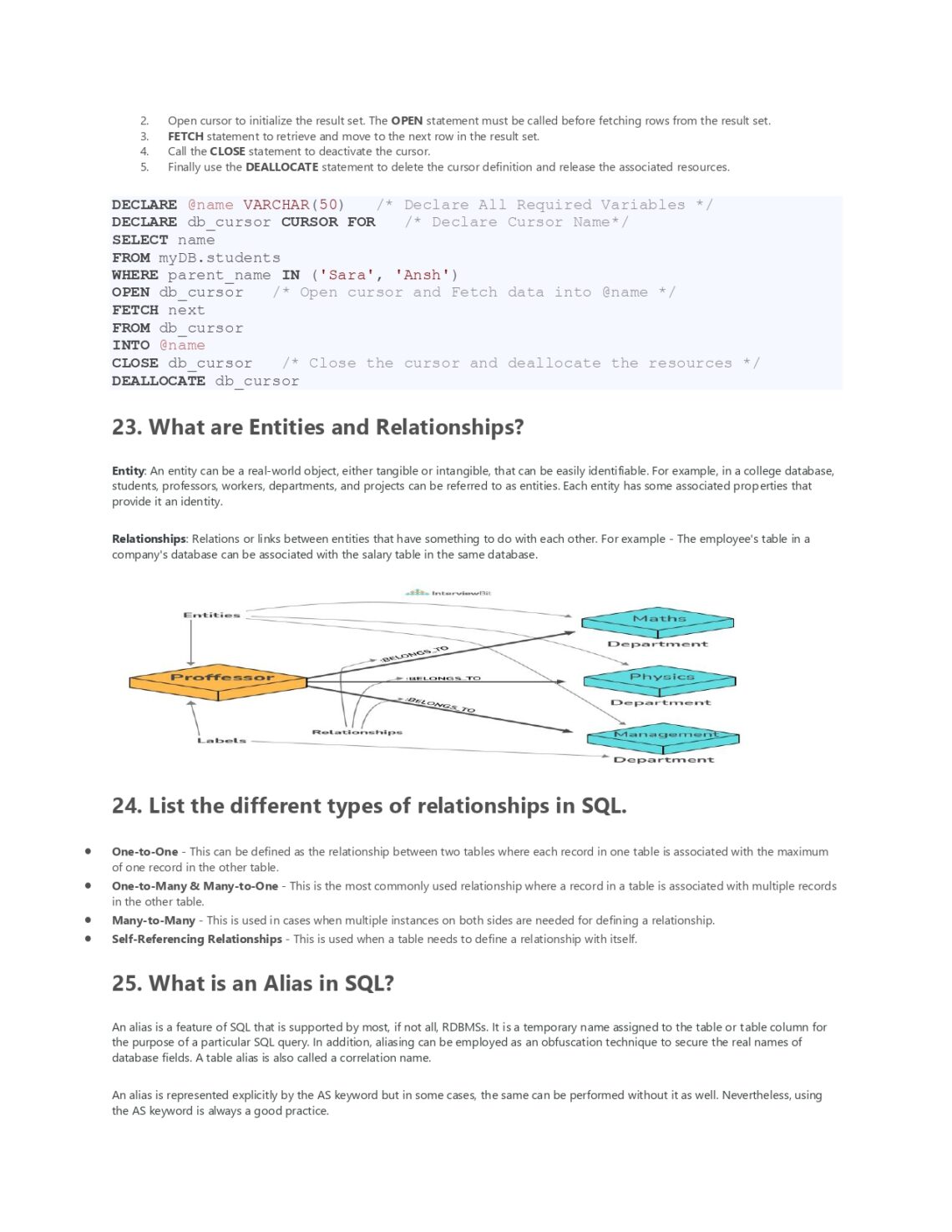 DBMS and SQL Questions and Answers PDF - Connect4techs