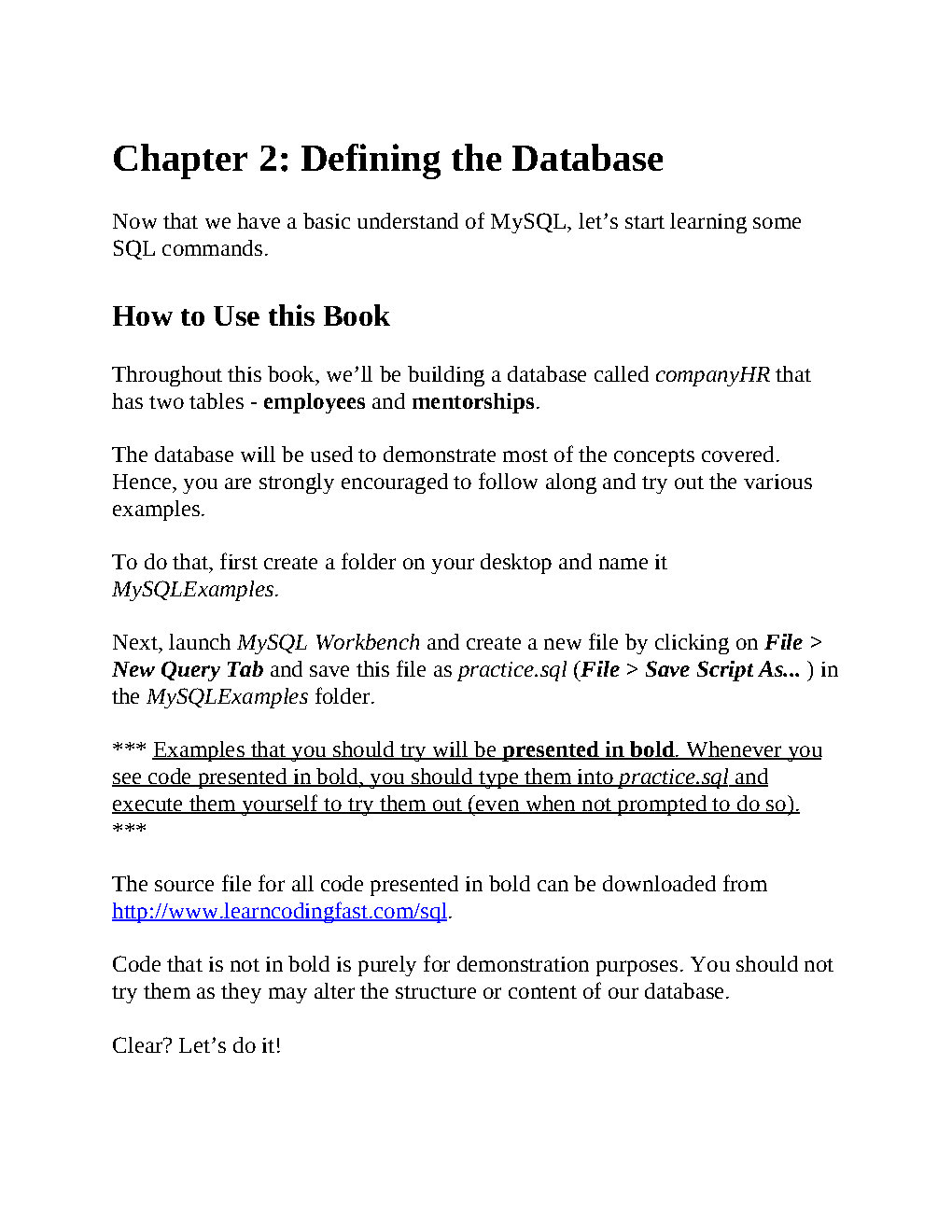 Learn SQL (using MySQL) in One Day and Learn It Well (PDF)