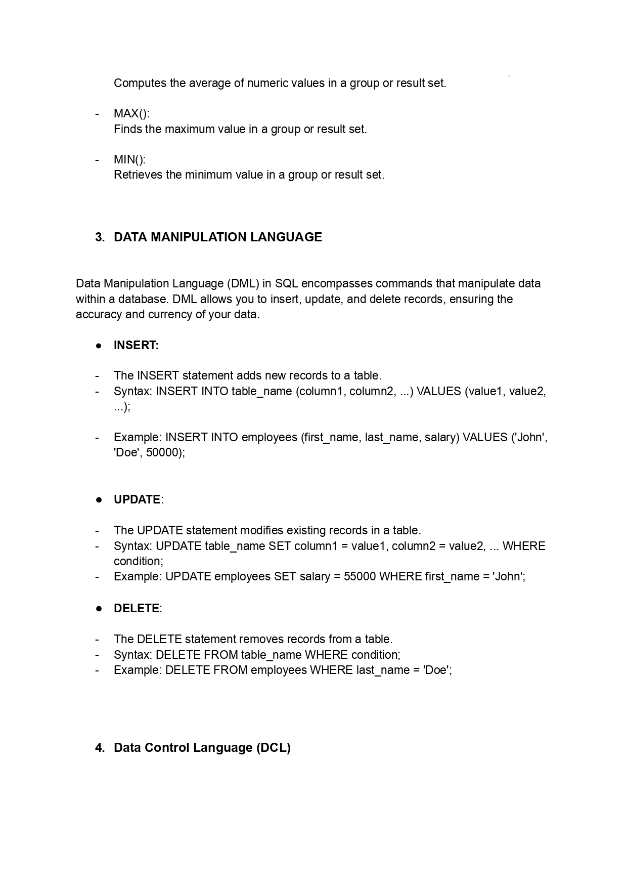 SQL Complete Notes - PDF- Connect4Techs