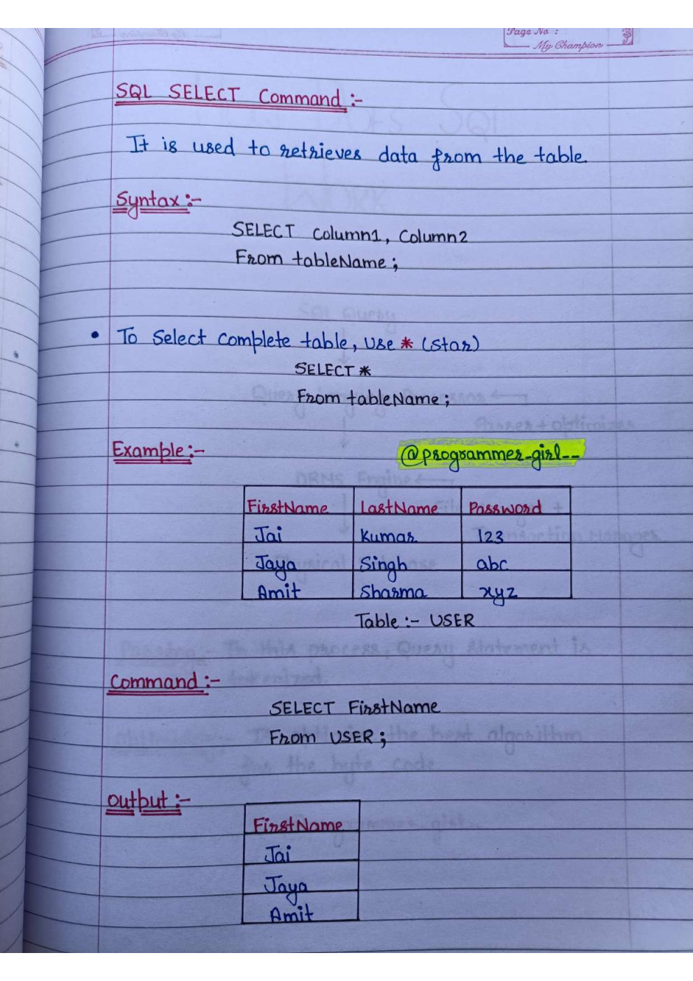 SQL Roadmap Handwritten PDF - it.connect4techs.com