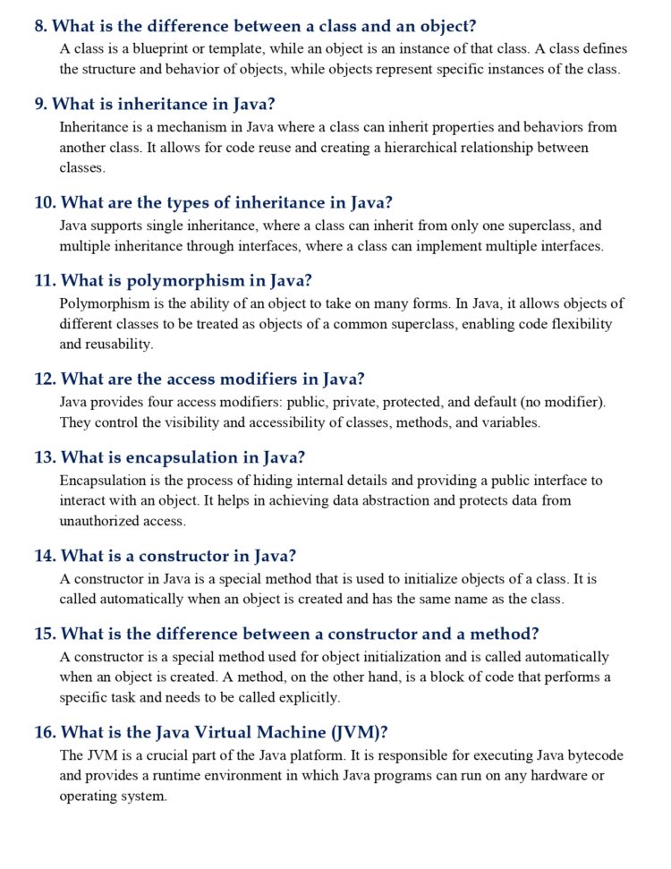 Most Asked Java Interview (100 Q&A) PDF - Connect4Techs