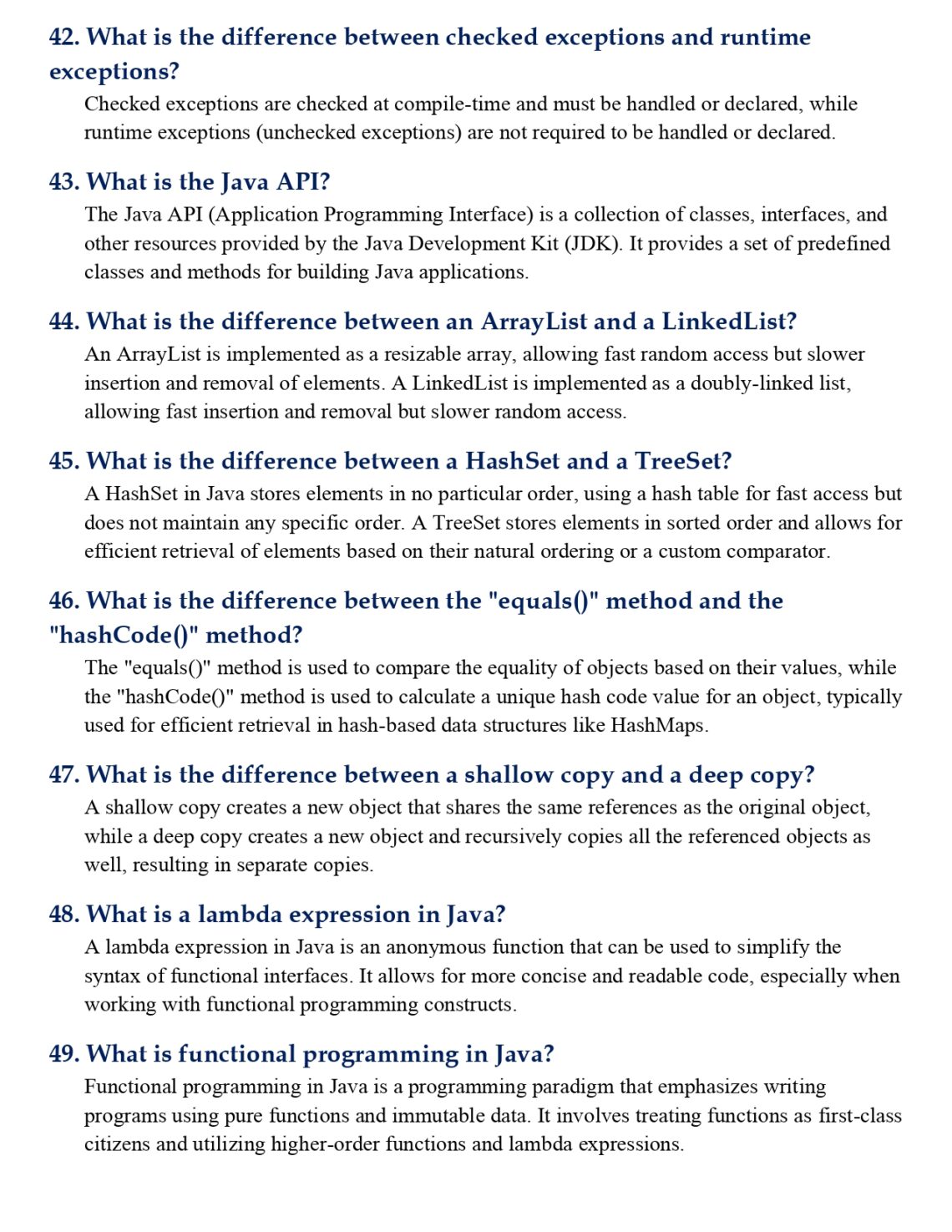 Most Asked Java Interview (100 Q&A) PDF - Connect4Techs