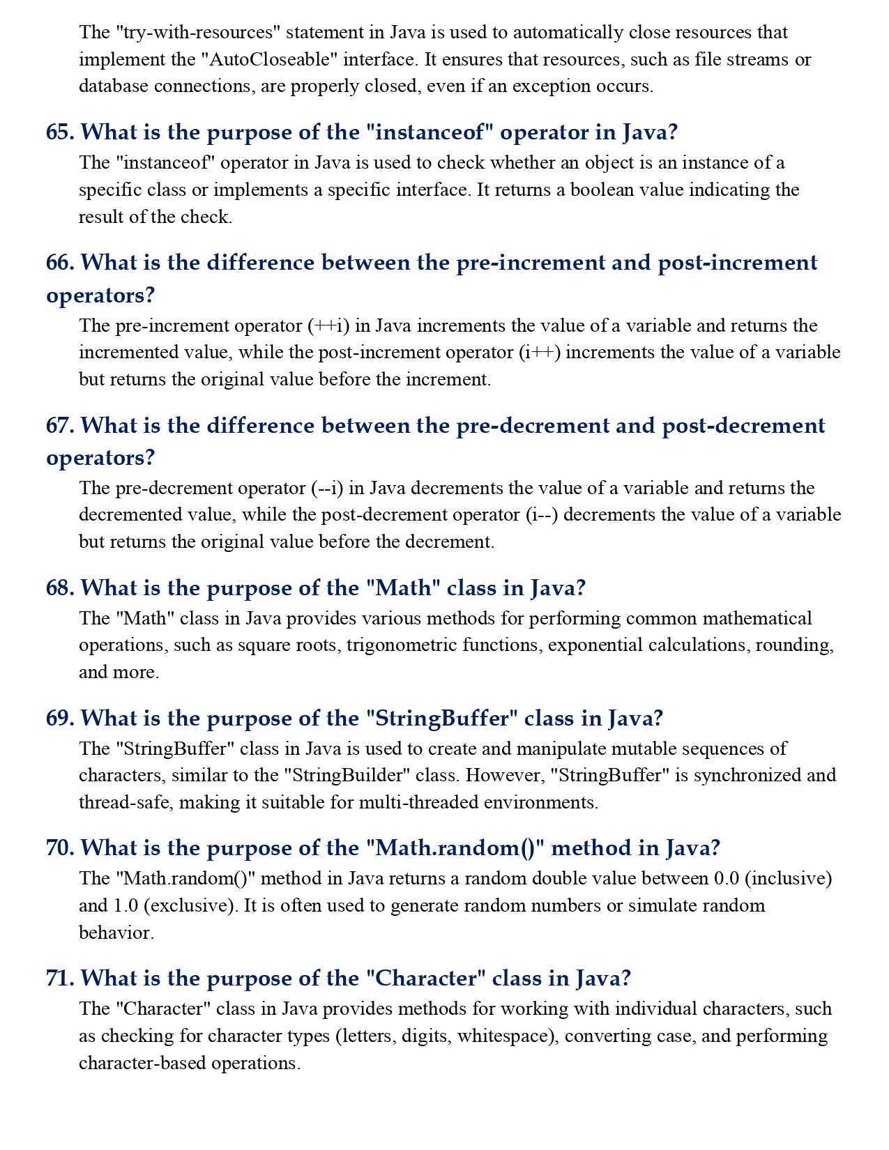 Most Asked Java Interview (100 Q&A) PDF - Connect4Techs