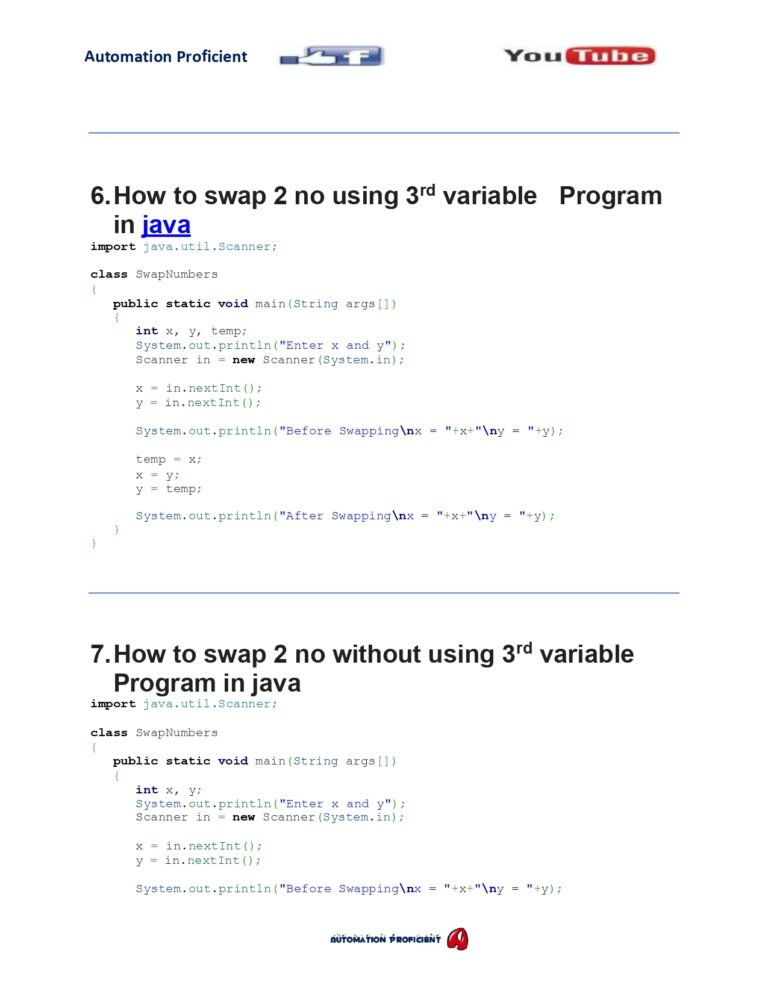 50+ Java Programs For Interview (PDF) - it.connect4techs.com