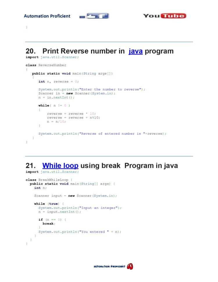 50+ Java Programs For Interview (PDF) - it.connect4techs.com