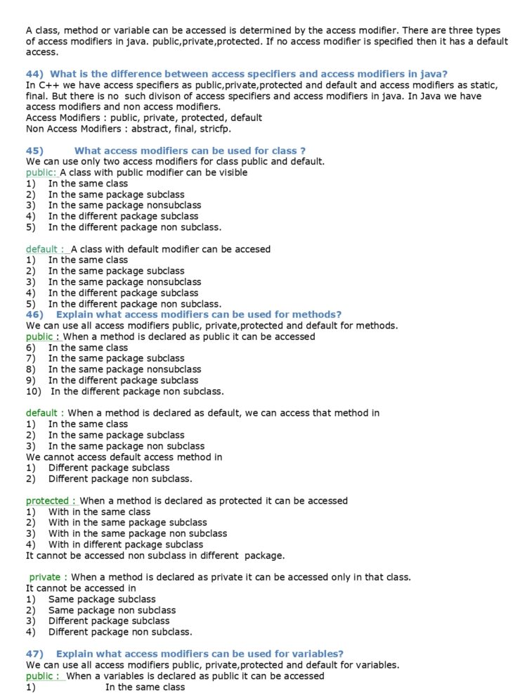 69 Core Java Interview Questions (PDF) - Connect4Techs