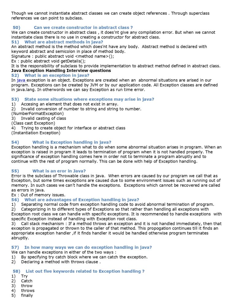 69 Core Java Interview Questions (PDF) - Connect4Techs