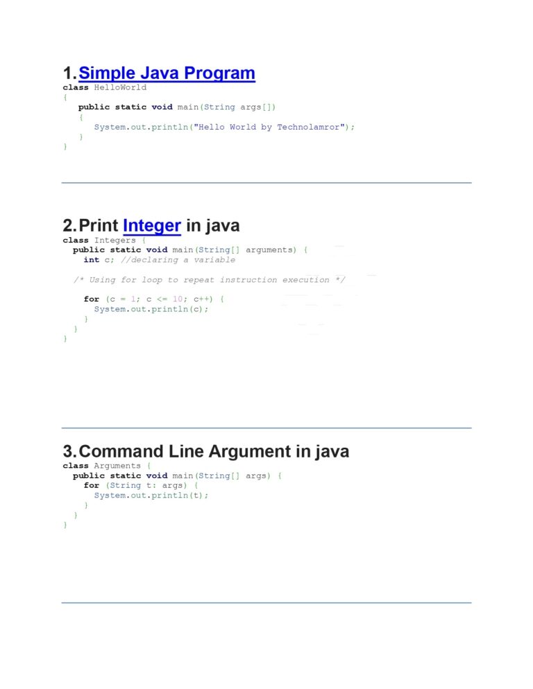 Java Programs (100 Programs) PDF - it.connect4techs.com