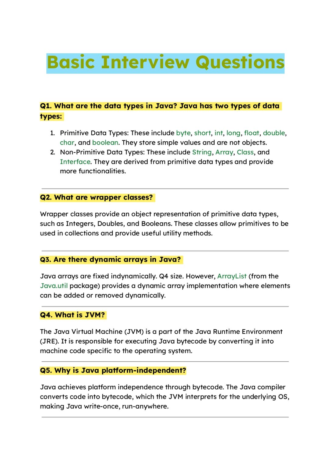 150+ Java Interview Questions Basic, Intermediate & Advanced
