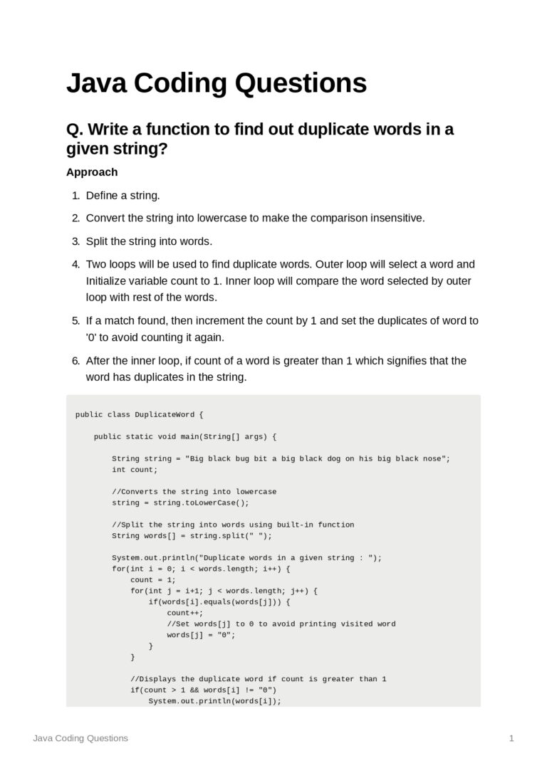 50+ Java Coding Questions Every Developer Should Practice
