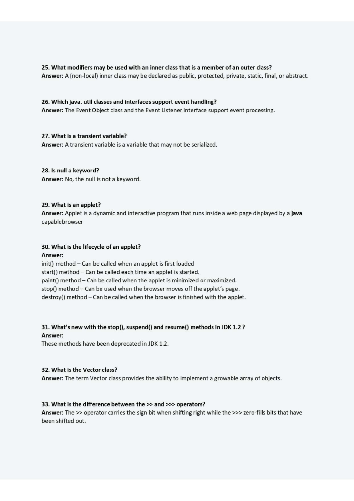 Top 100 Java Questions and Answers PDF - Connect 4 Techs