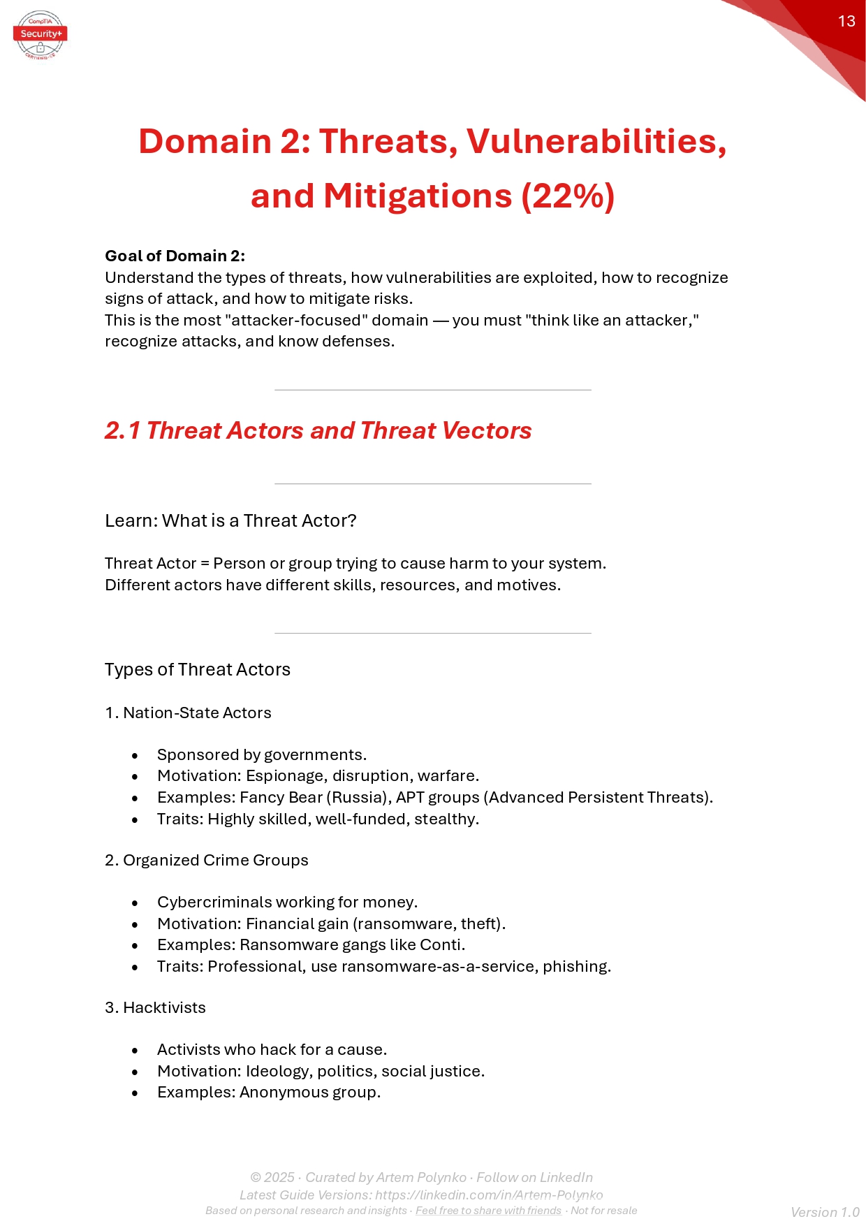 Comptia Security SY0-701 Full Learning Guide PDF